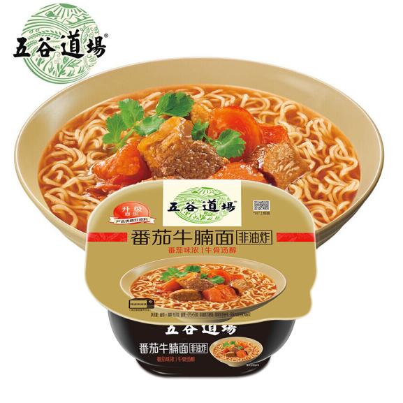 商品详情-五谷道场 非油炸方便面番茄牛腩味107g*12碗上新 - 萬千禮品
